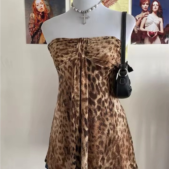 Tops | Cheetahleopard Print Tube Top | Poshmark